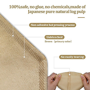 Irekamons #4 Cone Coffee Filter 8-12 cup, Unbleached Natural Paper, No Blowout, Disposable for Pour Over and Drip Coffee Maker, 100 Count