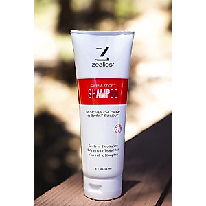 Zealios Shampoo & Conditioner Moisturizing Renewal Kit - Repairs Swimmers Hair Damaged by Pool Chemicals, Sulfate-Free Swim & Sport Formula Safe For Treated Hair & Chlorine Removal - 8 fl oz Each