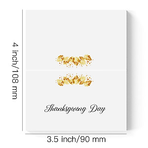 Thanksgiving Day Name Tents, Seating Cards, Table Tent Cards, Food Tent Cards - 25 Pack, Easy to Write, 3.5×2 Inches, Thanksgiving Day Party Decorations GEJ02