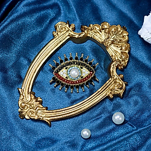 Lucky Charm Evil Eye Aojo Brooch Pin for Women Fully-Jewelled with Freshwater Pearl& Rhinestone Crystal for Wedding Party Prom Gift Necklace Dual Use Lapel Pin Accessories for Shawl Scarf Buckle