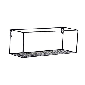 PIBM Stylish Simplicity Shelf Wall Mounted Floating Rack Shelves Iron Art Storage Storage Dorm Room Clothing Store Coffee Shop Bearing Strong,2 Colours,3 Sizes, Black , 29.5x12.5x12.5cm