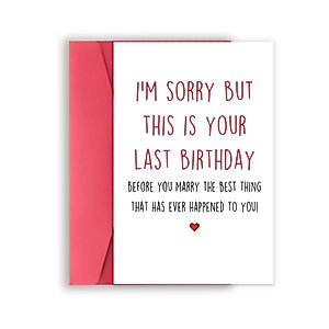 VvOoOvV Romantic Birthday Card for Him Her, Humor Birthday Cards for Fiancé, Lovely Future Husband Bday Card for Men, Funny Gifts for Husband to Be