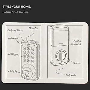 Keyless Entry Door Lock, Zomoss Electronic Keypad Deadbolt Lock, Auto Lock, 20 User Codes, Digital Deadbolt for Front Door, Easy to Install, 1 Press Locking, Oil Rubbed Bronze