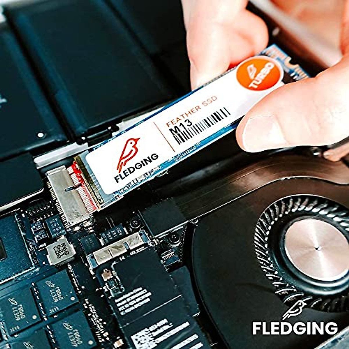 Fledging 2TB Turbo Feather M13 PCIe NVMe Gen 3.0x4 SSD Upgrade –DIY kit & OS Included– Compatible with Apple MacBook Air (2013-2015) & Pro (2013-2016), Mac Mini (2013) & Pro (2014), iMac (2013-2019)