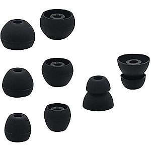 ALXCD Replacement Eartips & Wingtips Compatible with Beats Flex BeatsX, S/M/L & Double Flange 4 Pair Eartips & S/L 2 Pair Wingtips, Fit for BeatsFlex Earbuds, 4+2, Black