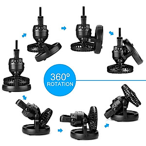 Odoland Bundle - 2 Items Portable LED Camping Lantern with Ceiling Fan and Polished Stainless Steel Camping dinnerware