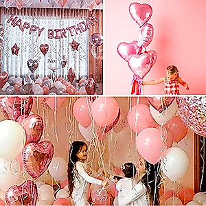 24 pcs light pink Heart Shape Foil Mylar Balloons for birthday party decorations, Wedding decorations, engagement party , celebration , holiday , show, party activities . (size:18")