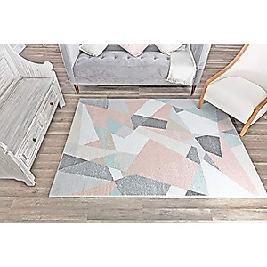 Rugs America Mika Collection MO60A Milkshake Contemporary Geometric Area Rug 5'0"x7'6"