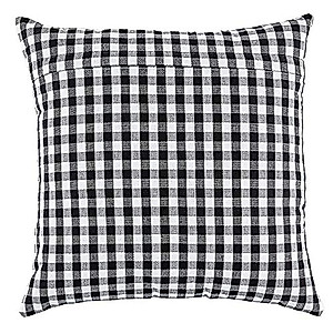 DII Gingham Check Collection Pillow Cover Set, Black, 20x20
