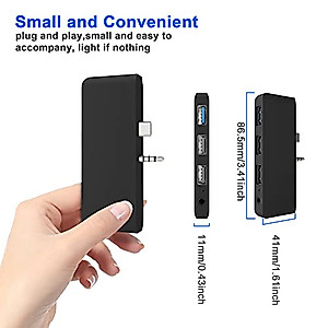 Surface GO/GO 2/GO 3 Hub Docking Station, 4 in 2 Surface Go Adapter with 2X USB 2.0 Ports, 1x USB 3.0 Port(5Gbps) & 3.5mm Audio/Microphone/Headset Jack,Combo Accessories for Microsoft Surface GO/2/3