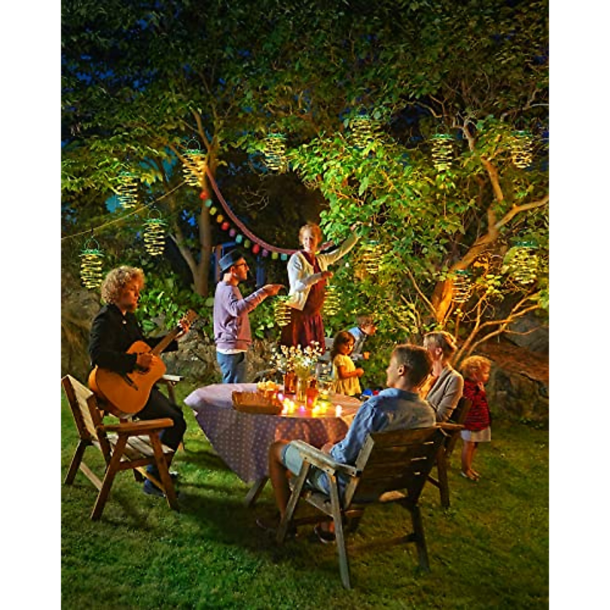 Pineapple Solar Lantern, 2 Pack Solar Lights Outdoor Waterproof 60LEDs, Hanging Solar Lights Outdoor Lantern Garden Decor for Outside Patio Yard Backyard Tree Porch Landscape Lighting, Warm Light