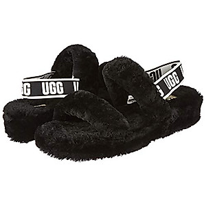 UGG Women's Oh Yeah Slipper, Black, 10