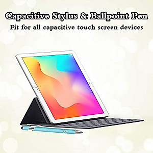 12 Pieces Ballpoint Pen with Stylus Tip, 1.0 mm Black Ink Metal Pen Stylus Pen for Touch Screens, 2 in 1 Stylus Ballpoint Pen (Mixed Color)