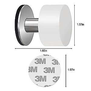 Harewu Self Adhesive Door Stopper,White Door Stopper with Extra Sticker,Self Adhesive Door Stopper Made of Rubber and Stainless Steel,Suitable for Home,Office and School (1 Pc)