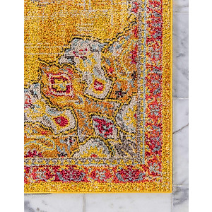 Unique Loom Penrose Collection Area Rug - Alexis (2' 2" x 6' 1" Runner, Gold/ Gray)