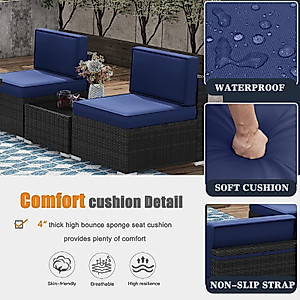 KHOLH Patio Furniture Set with Fire Pit Table, 15 Pieces Outdoor All-Weather Wicker Conversation Sectional Chair Sofa Set