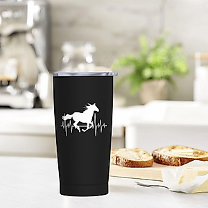 Yipaidel Horse Heartbeat 20 OZ Stainless Steel Vacuum Insulated Tumblers Lids Mug, Inspirational Gifts for Sister Best Friends Coworkers, Mothers Day Christmas, Gifts for Mom From Daughter