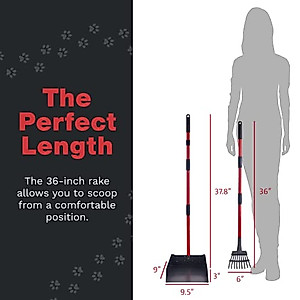 Pawler Dog Pooper Scooper for Large Dogs, Small & Medium Dogs - Heavy-Duty, Metal and Aluminum Poop Scoop Set with Rake and Tray - Dog Poop Scooper for Yard, Grass, Dirt or Gravel - Pet Supplies