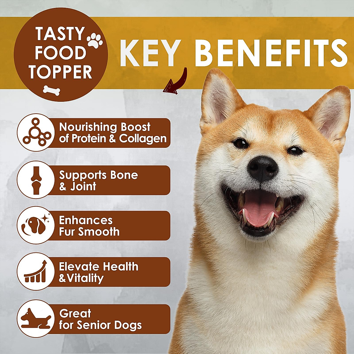 Zammex Bone Broth for Dogs, Grass Fed Beef Bone Broth Protein Powder - Supports Joints and Bone, Enhances Fur, Dogs & Cats Food Toppers for Dry & Wet 10.58oz