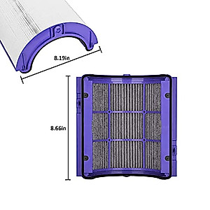 Replacement Hepa Filter Compatible with Dyson PH01 PH02 HP06 TP06 HP07 TP07 HP09 TP09 Air Purifier,True HEPA+Carbon Filter Set（2 in 1） for Dyson Pure Cool Hot Air Purifier,Compare to Part 970341-011