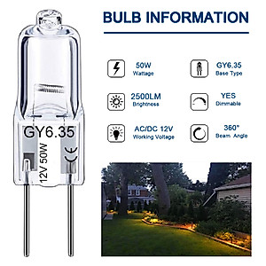 DUMILOO GY6.35 Light Bulbs, 12V Crystal Clear 2 Pin, T4 JC Bi-Pin Base G6.35 Capsule Bulb, Dimmable 2700K Warm White 2 Prong Light Bulb for Pendant Light, Microwave Oven, Table Lamp, 2Pack