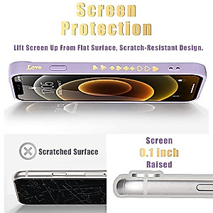 Teageo for iPhone SE 2022/ 2020, iPhone 7/ 8 Case for Women Girls, Cute Luxury Heart [Soft Anti-Scratch Full Camera Lens Protective Cover] Silicone Girly Shockproof Phone Case-Purple