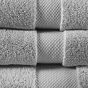 Madison Park Signature Splendor Luxury 100% Cotton Bathroom Towel Set - Soft, Plush 1000 GSM Heavyweight Hotel Quality, Zero Twist, Highly Absorbent, Quick Dry, Multi Sizes, Grey 6 Piece