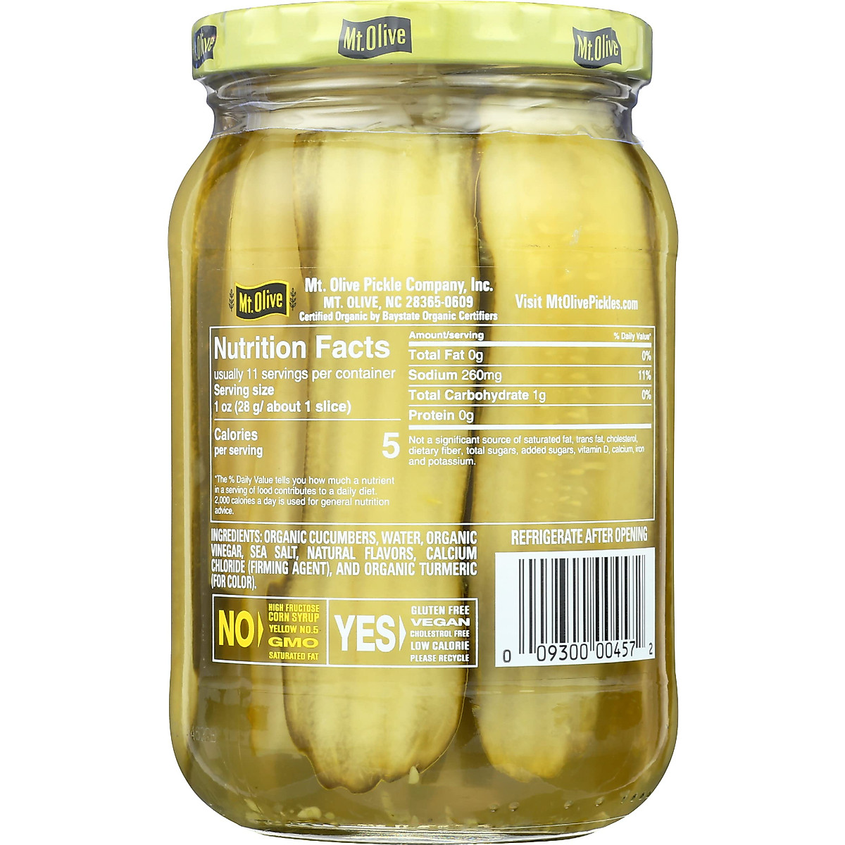 MOUNT OLIVE Organic Dill Sandwich Stuffers, 16 FZ