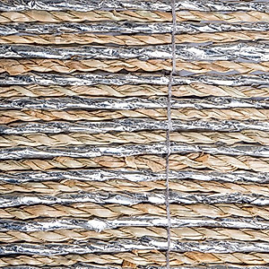 DII Trapezoid Seagrass Metallic Basket, 16x5x4-Set of 2, Silver