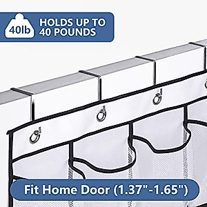 MISSLO 2 Pack 28 Large Pockets Hanging Shoe Rack Door Shoe Organizer Hanging Shoe Storage Hanger for Closet Mesh Holder, Grey, White