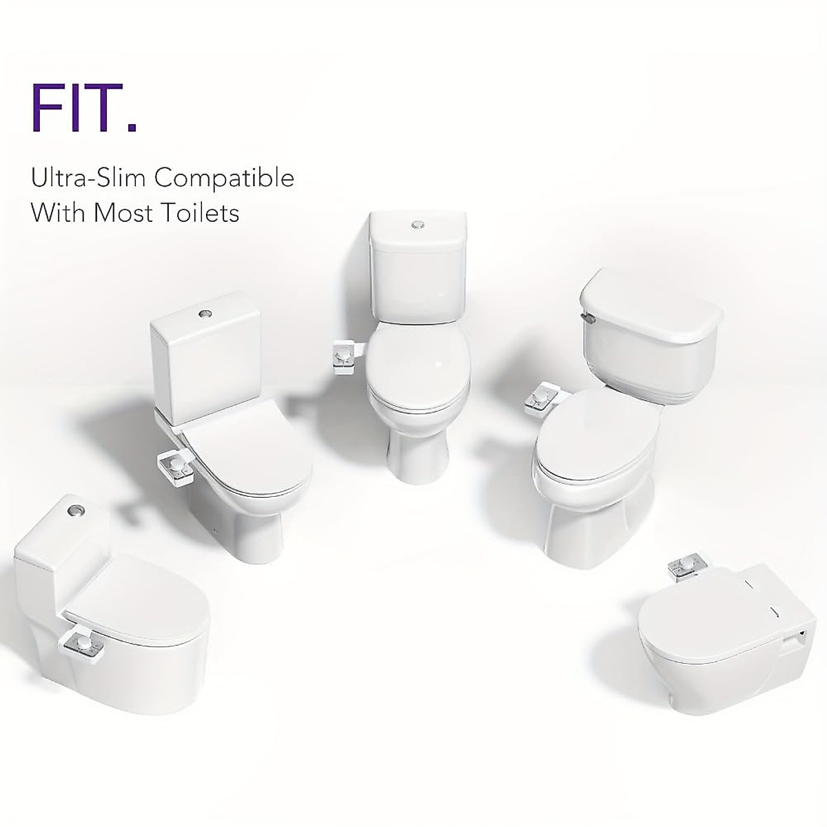 Generic Bidet Attachment for Toilet - Ultra-Slim Self Cleaning Fresh Cold Water Sprayer Bidets for Existing Toilets Seat with Dual Nozzle for Feminine and Posterior Wash, 24062212