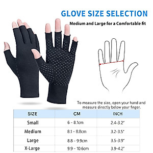 2 Pairs Arthritis Compression Gloves, for Arthritis, Rheumatoid, Osteoarthritis, Carpal Tunnel Pain, Compression Gloves for Arthritis for Women & Men, Anti-Slip Glue dot Gloves for Work (Black,XL)