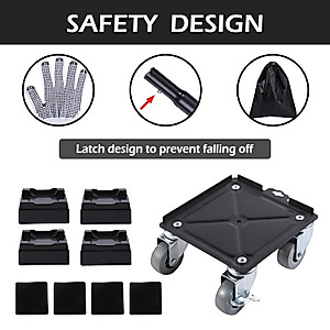 LOYAL TIGER Furniture Dolly,Furniture Mover Pro Set,Furniture Lifter with 4 360° Rotatable Rubber Universal Wheels，Carbon Steel Panel Furniture Movers，Maximum Load 1763LBS.