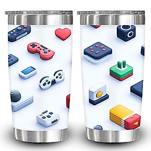 FOCIUZTA Playful & Vibrant Gaming 20oz Tumbler with lid, Travel Coffee Cup, Ideal for Easter, Gaming Enthusiast, Mother Day, and birthday gifts