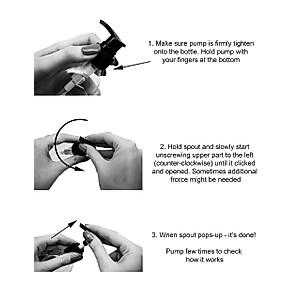 BRIGHTFROM Lotion Pump Bottles, Empty 8 OZ, BPA-Free Refillable Plastic Containers, Amber with Black Dispenser for - Soap, Shampoo, Lotions, Liquid Body Soap, Creams and Massage Oil (3 PACK)