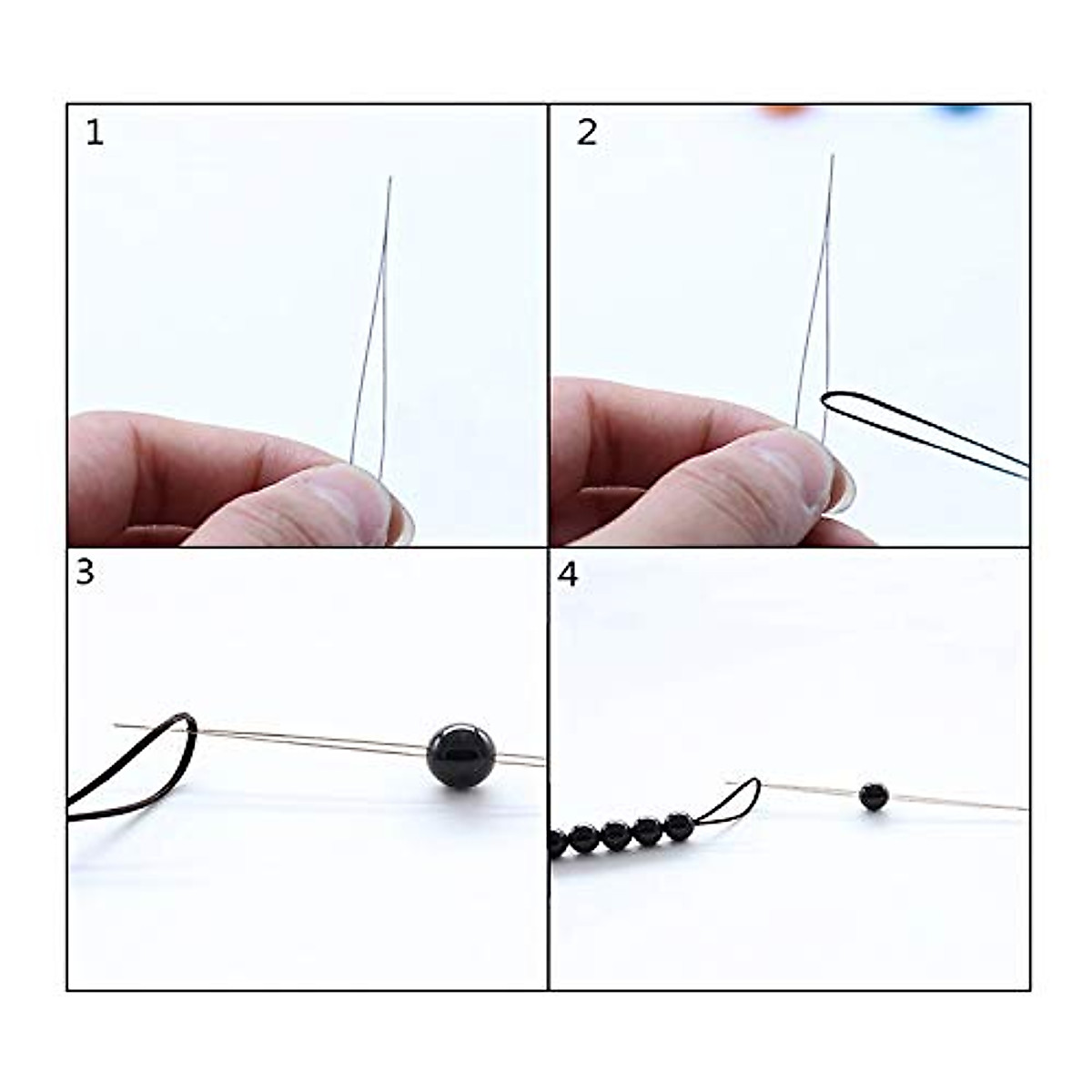 18 Pieces Beading Needles, 6 Sizes Seed Beads Needles Big Eye Beading Needles Collapsible Beading Needles Set for Jewelry Making with Needle Bottle