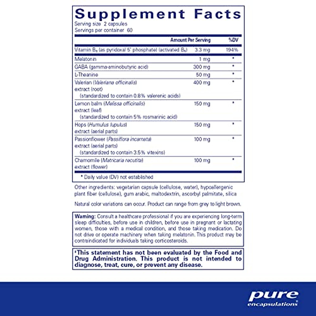 Pure Encapsulations Best-Rest Formula | Supplement to Support The Onset of Sleep and Sleep Quality* | 120 Capsules