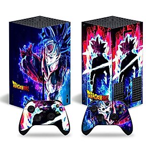 Boorsed Vinyl Skin Decal Stickers for Xbox Series X Console Skin, Anime Protector Wrap Cover Protective Faceplate Full Set Console Compatible with Xbox Series X Controller Skins Dragonball Supe 7042