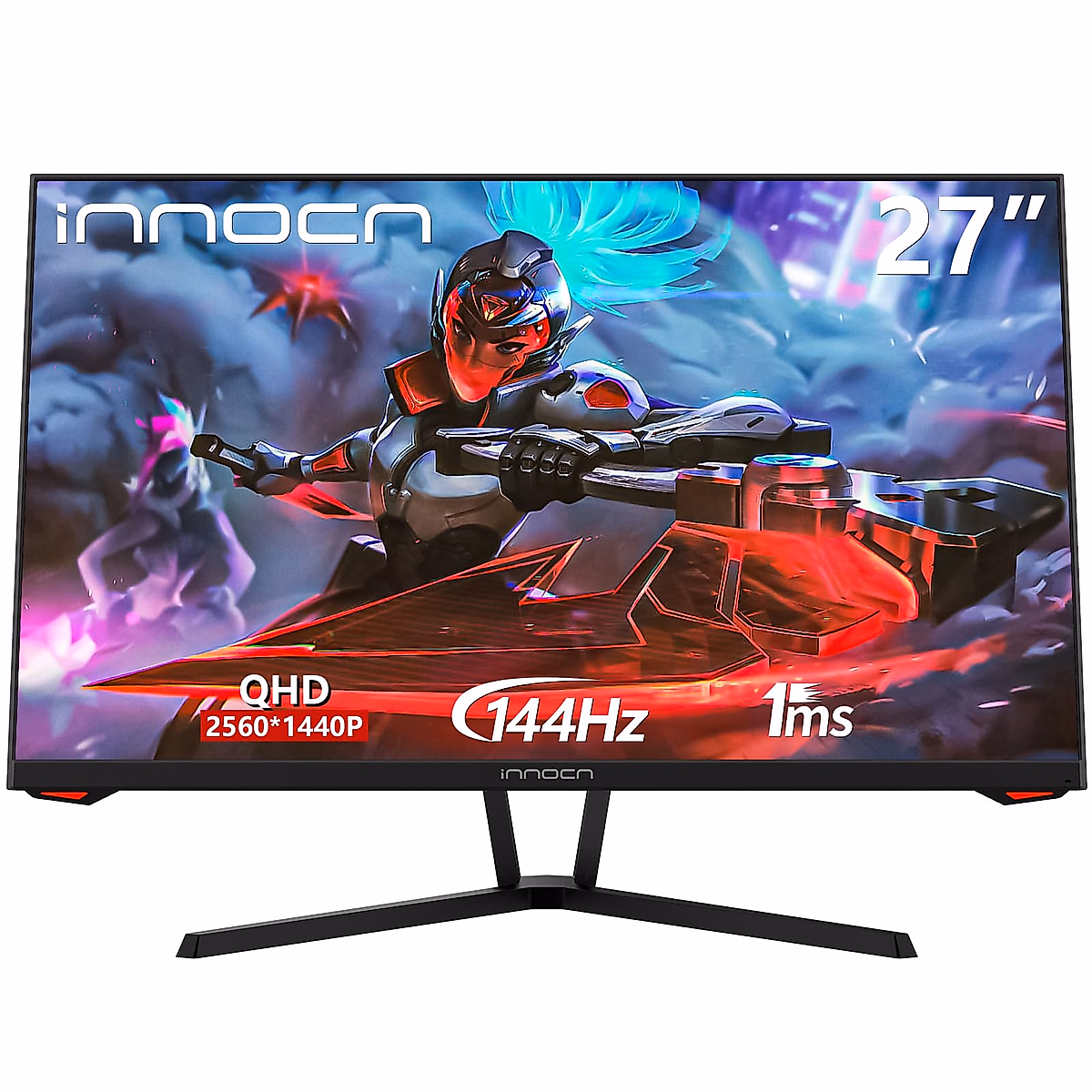 INNOCN 27G1R 27 Inch Gaming Monitor 1440P 144Hz 2K QHD 1ms G-Sync Compatible HDMI DisplayPort Ultra Thin Computer PC Gaming Monitor, 99% sRGB, Eye Care, VESA Mountable, Black