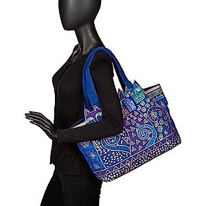Large Indigo Blue Cats Cutout Shoulder Tote