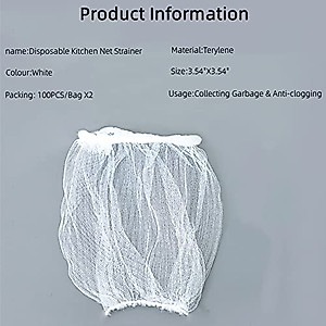 200 PCS Kitchen Sink Strainer Mesh Bags,Disposable Sink Drain Net Food Catcher,Anti-Clogging Trash Disposal Sink Strainers for Kitchen,Bathroom Sink Strainer Filter,Kitchen Sink Accessories Easy Use