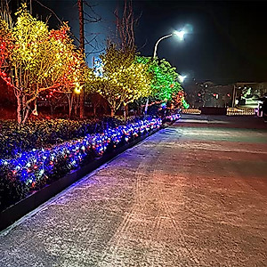 JinBest 150 LED Red White and Blue String Lights, UL Certified and Commercial Decorations Series Green Wire 50 Ft, for Indoor and Outdoor Party, 4th of July, Patriots Day, Garden