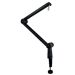Rockville ROGAN STAND Pro Boom Arm Mic Stand with Fixed Mount+Desk Stand+Cable