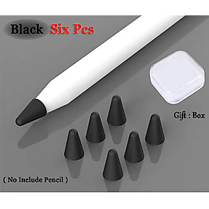 HappyCover Compatible with Apple Pencil Tips, Professional Liquid Silicone Nibs Cover Replacement for 1st & 2nd Gen, Writing Anti-Slip Protective Case for Apple iPad Pencil. (Black)