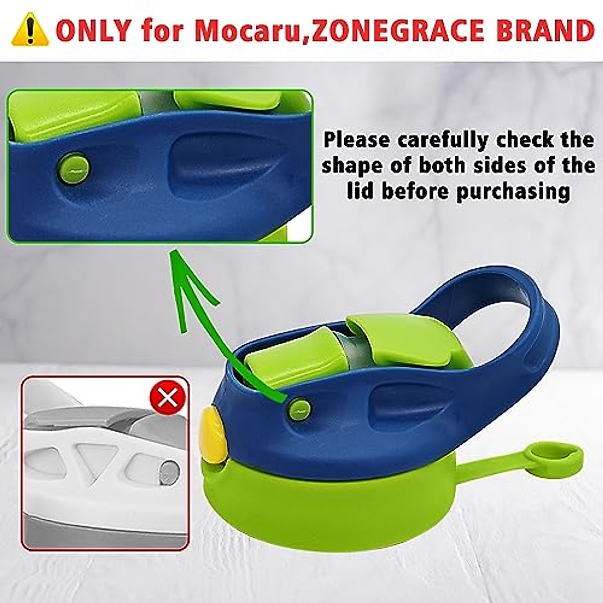 Amgkonp 12oz Replacement Lid with Straw for Kid Tumbler,1 PACK Leak-Proof and Spill-Proof Straw Lids,for Mocaru,ZONEGRACE,BPA Free,2.67IN (1 PACK, Green)