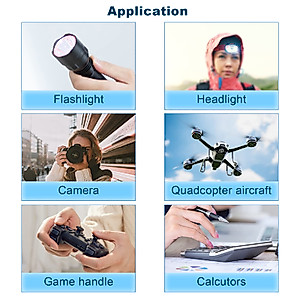 18350 3.7V 900mAh Rechargeable Battery with Button top Battery 2 Pack