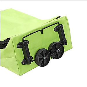 Foldable Shopping Cart Folding Shopping Bag Portable Hand-held Collapsible Sundries Bag Wheeled Folding Shopping Cart Collapsible Food bag With Wheels, Green