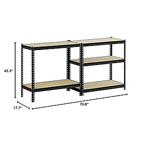 Kcelarec 5-Tier Utility Shelves, Metal Storage Shelves Garage Shelving Unit Adjustable Garage Storage Shelves Storage Racks Heavy Duty Shed Shelving (Black)