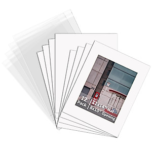 ZBEIVAN 11x14 White Picture Mats with Core Bevel Cut Frame Mattes for 8x10 Pictures with Backing Bags - Pack of 12