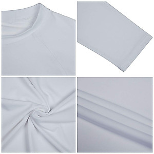 Men's Swim Shirts Rashguard Sun Shirt UPF 50+ UV Sun Protection Outdoor Long Sleeve T-Shirt Swimwear White L